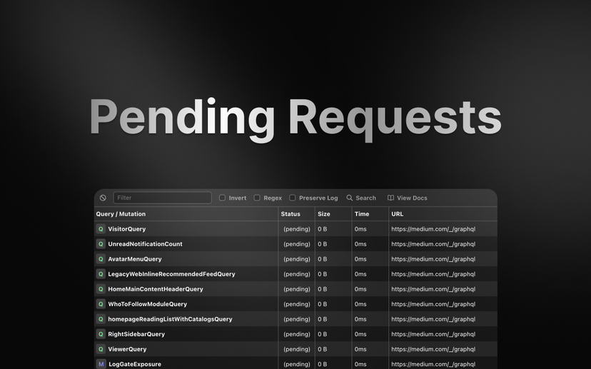 Pending Requests for GraphQL Network Inspector